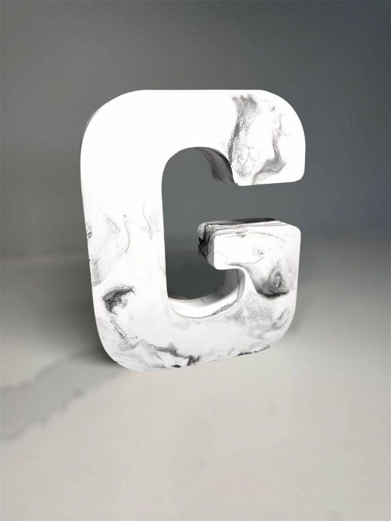 6″ Large Gypsum plaster marble letters – iViSTUDiOS – Art & Decor