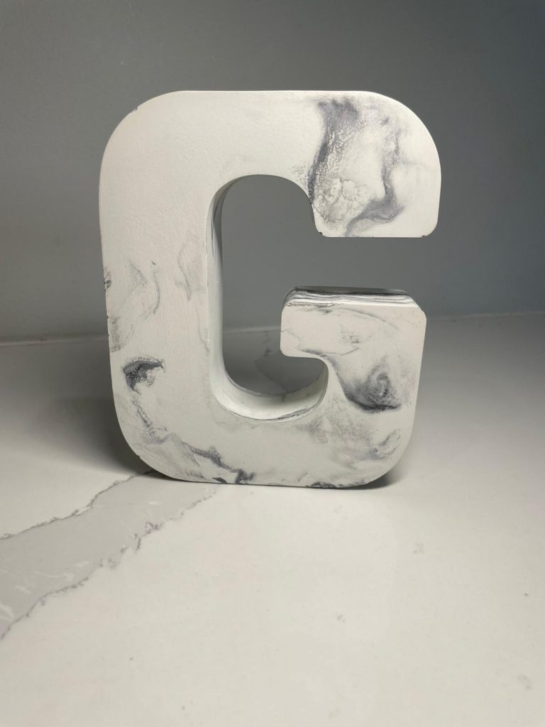 6″ Large Gypsum plaster marble letters – iViSTUDiOS – Art & Decor