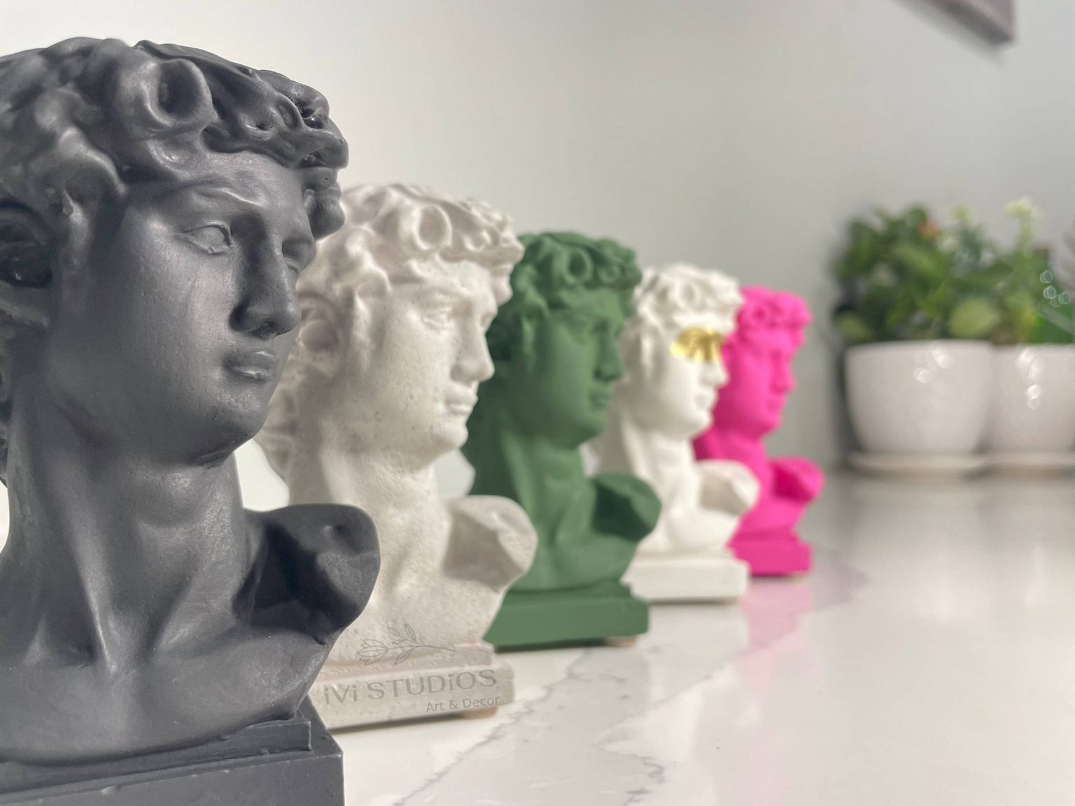 Colored Gypsum Plaster David bust statue holder / vase – iViSTUDiOS ...